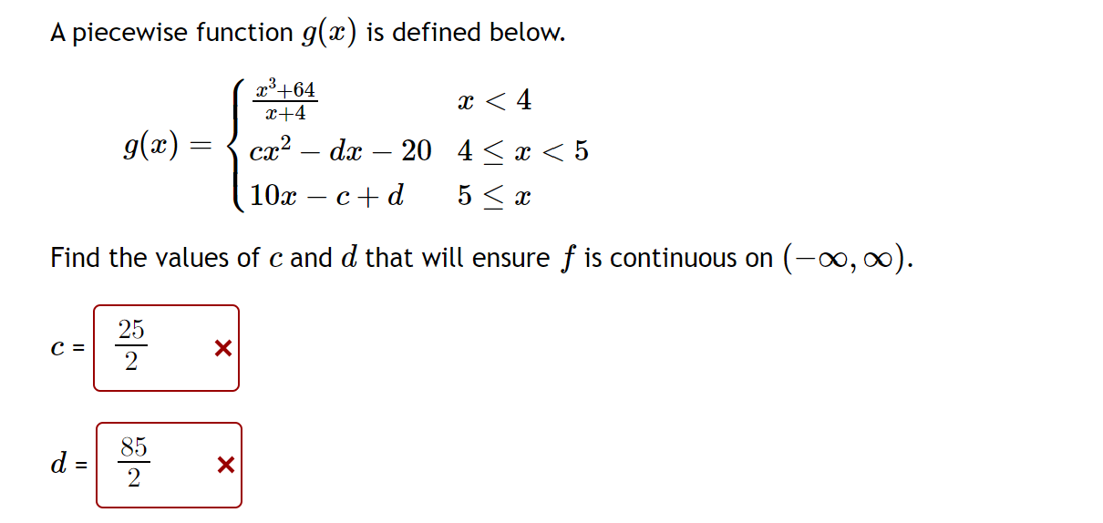 Solved A piecewise function g(x) is defined below. | Chegg.com