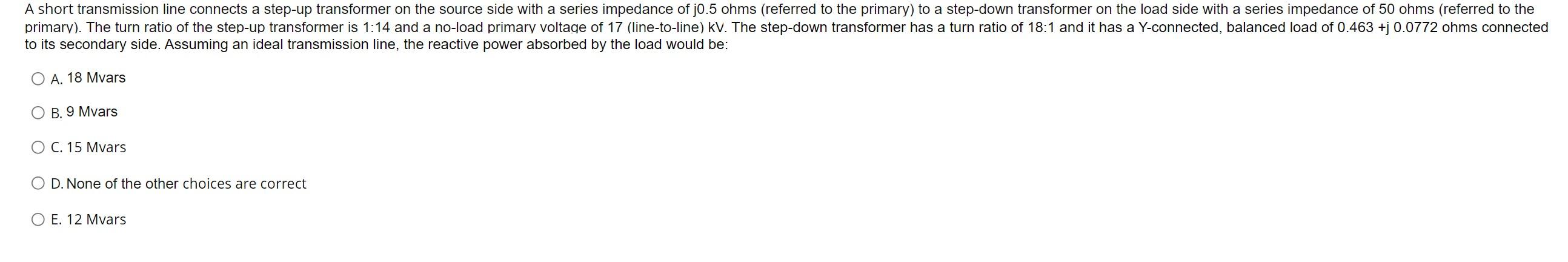 Solved A short transmission line connects a step-up | Chegg.com
