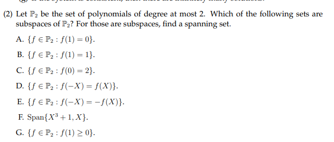 Solved Let P2 be the set of polynomials of degree at most 2. | Chegg.com