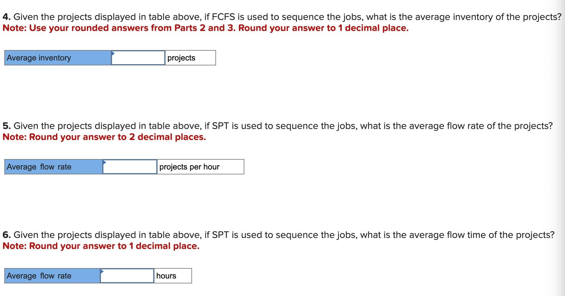 Solved Processing time for eight projects, displayed in the | Chegg.com