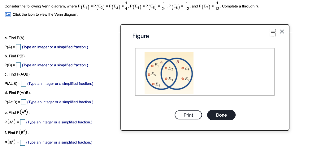 Solved Consider the following Venn diagram, where P (E,) =P | Chegg.com