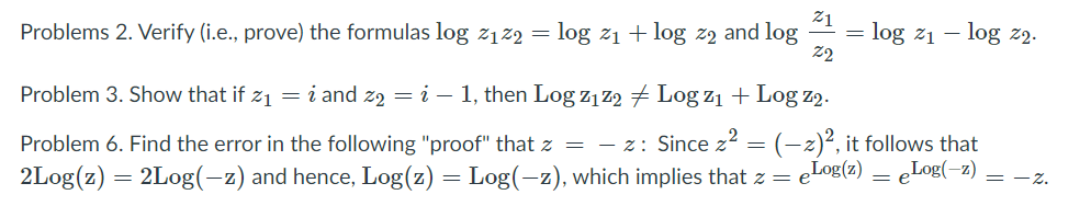 Solved 21 Problems 2. Verify (i.e., prove) the formulas log | Chegg.com