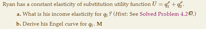 Solved = Ryan has a constant elasticity of substitution | Chegg.com