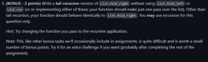 Solved 5. (BONUS - 2 points) Write a tail-recursive version | Chegg.com