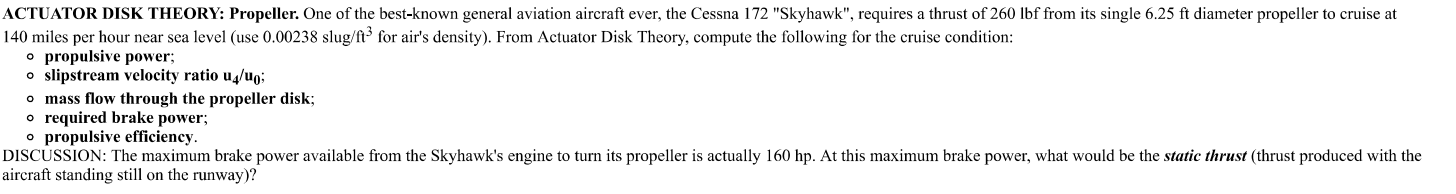 ACTUATOR DISK THEORY: Propeller. One of the | Chegg.com