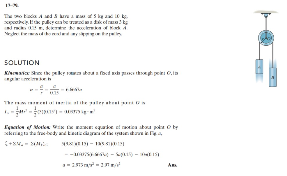Solved 17-79. The two blocks A and B have a mass of 5 kg and | Chegg.com