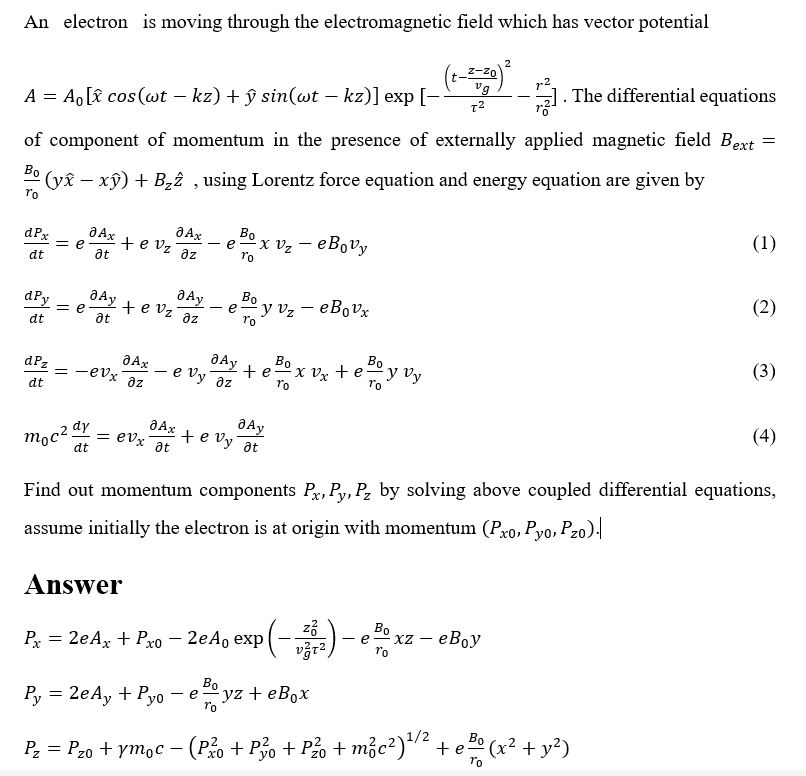 Solved An electron is moving through the electromagnetic | Chegg.com
