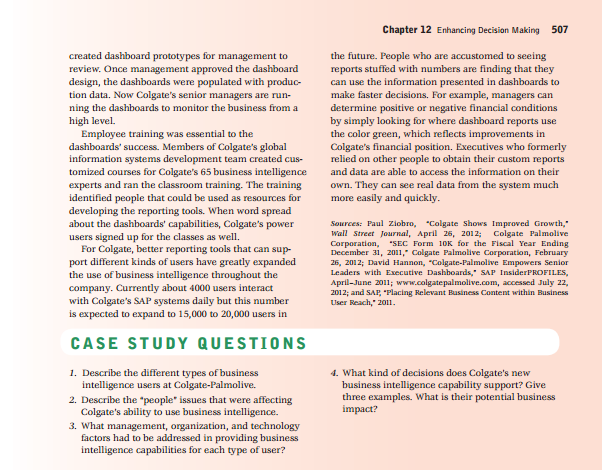 Solved 506 Part Three Key System Applications for the | Chegg.com