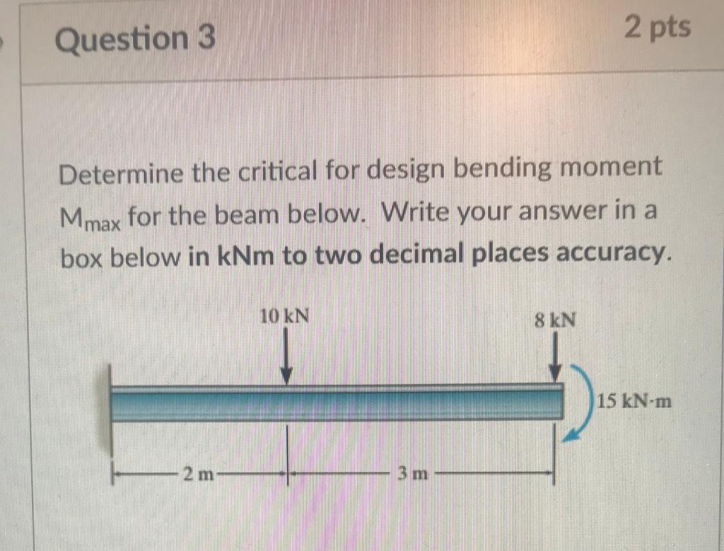 Solved Determine the critical for design bending moment Mmax | Chegg.com