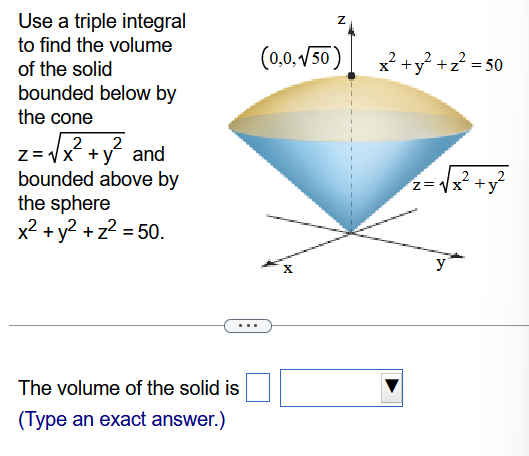 Solved Use a triple integral to find the volume of the solid | Chegg.com