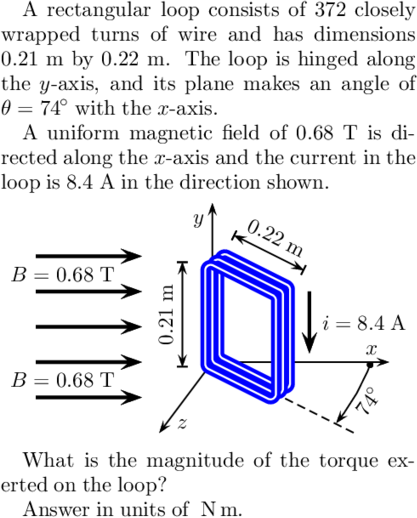 Solved A rectangular loop consists of 372 closely wrapped | Chegg.com