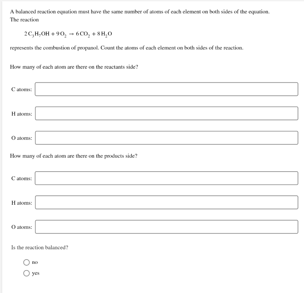 Solved A balanced reaction equation must have the same | Chegg.com
