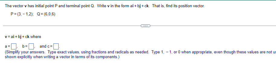 Solved The vector v has initial point P and terminal point | Chegg.com