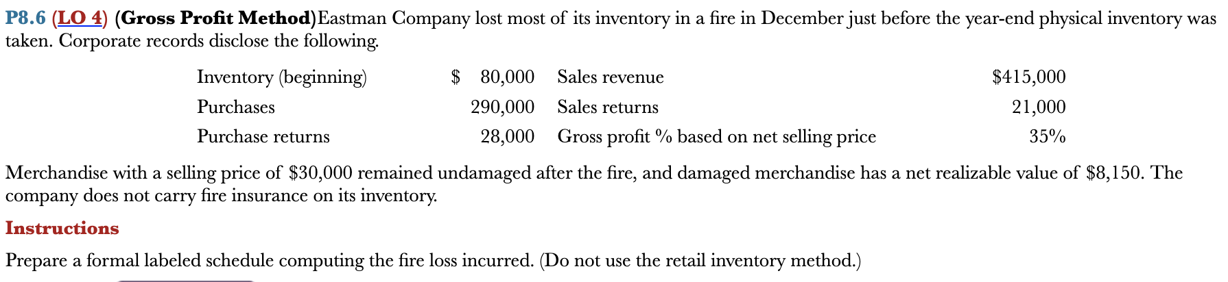 Solved Merchandise with a selling price of $30,000 remained | Chegg.com