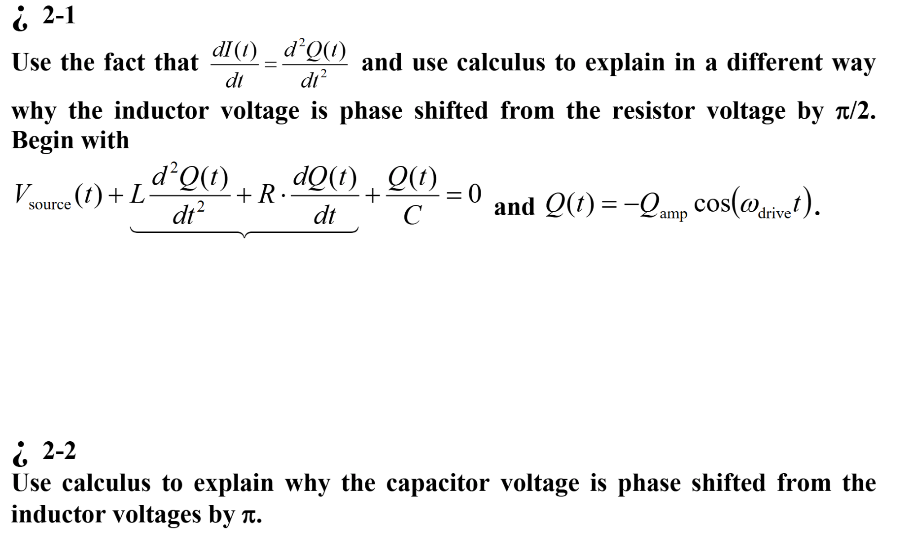 Solved i 2-2Use calculus to explain why the capacitor | Chegg.com