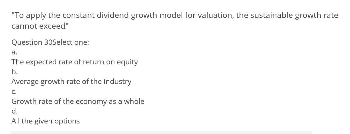 Solved To apply the constant dividend growth model for | Chegg.com