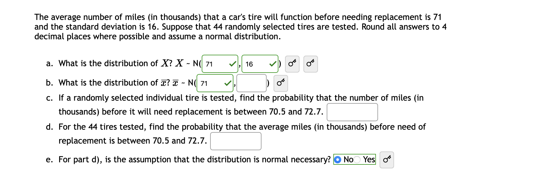Solved The average number of miles (in thousands) that a | Chegg.com