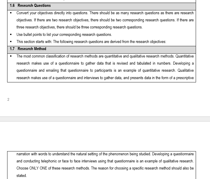Solved 1.6 ﻿Research Questions- ﻿Convert your objectives | Chegg.com