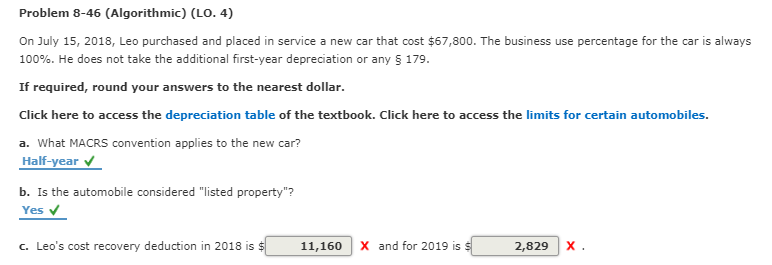 Solved Problem 8-46 (Algorithmic) (LO. 4) On July 15, 2018, | Chegg.com Solved Problem 8-46 (Algorithmic) (LO. 4) On July 15, 2018, | Chegg.com