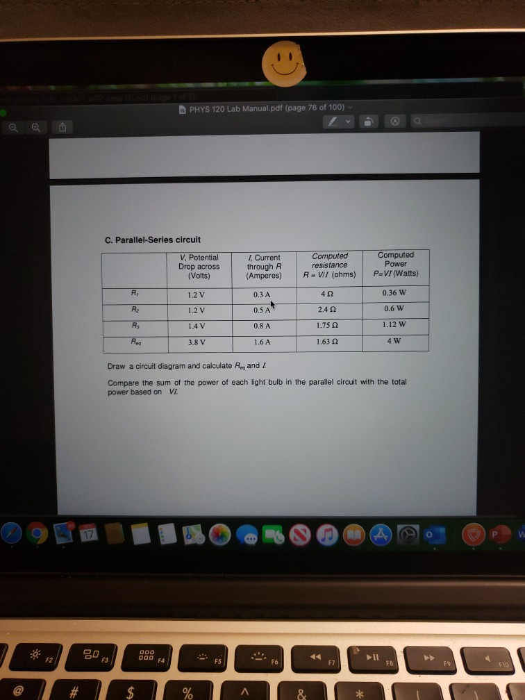 Solved PHYS 120 Lab Manual.pdf (page 20 of 100) Calculations | Chegg.com