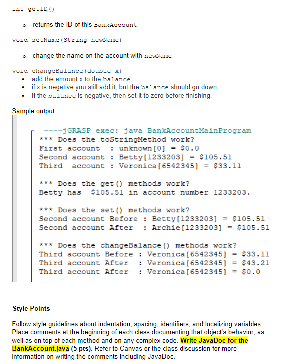 Solved /* CS141 Practice object File * Use this class to | Chegg.com