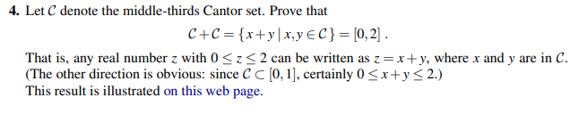 4. Let C denote the middle-thirds Cantor set. Prove | Chegg.com