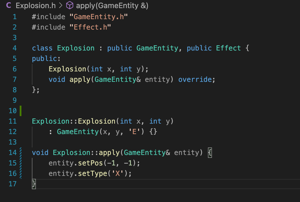 Solved ameEntity.h > ... \#include class GameEntity. \{ | Chegg.com