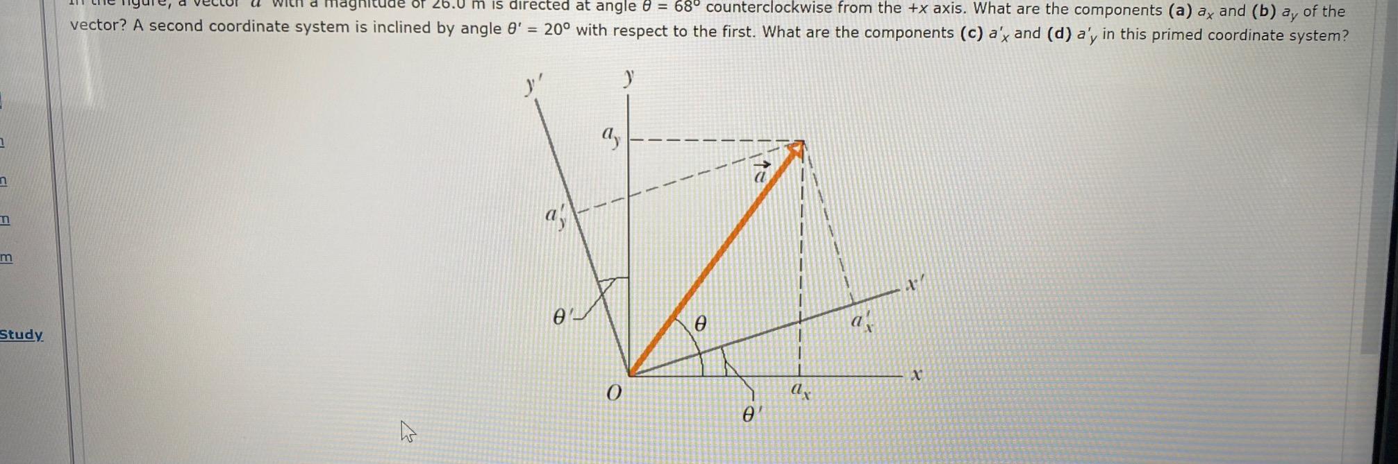 Solved and 2b.U m is directed at angle 8 = 68° | Chegg.com