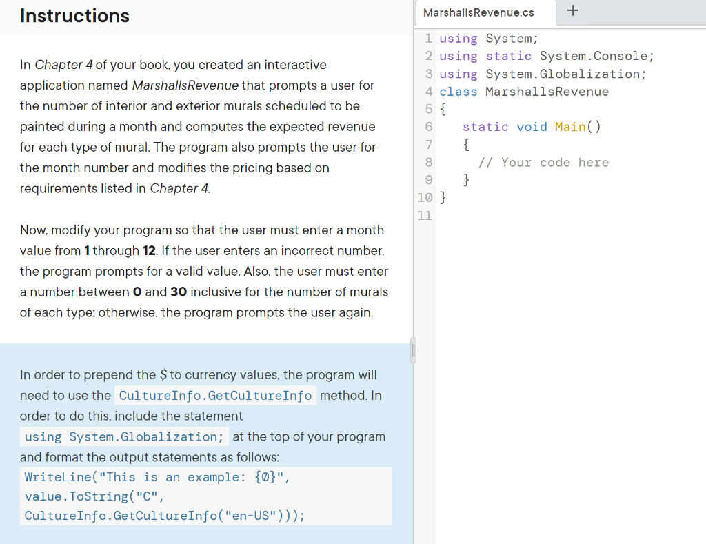 Solved Instructions Marshalls Revenue.cs + In Chapter 4 of | Chegg.com