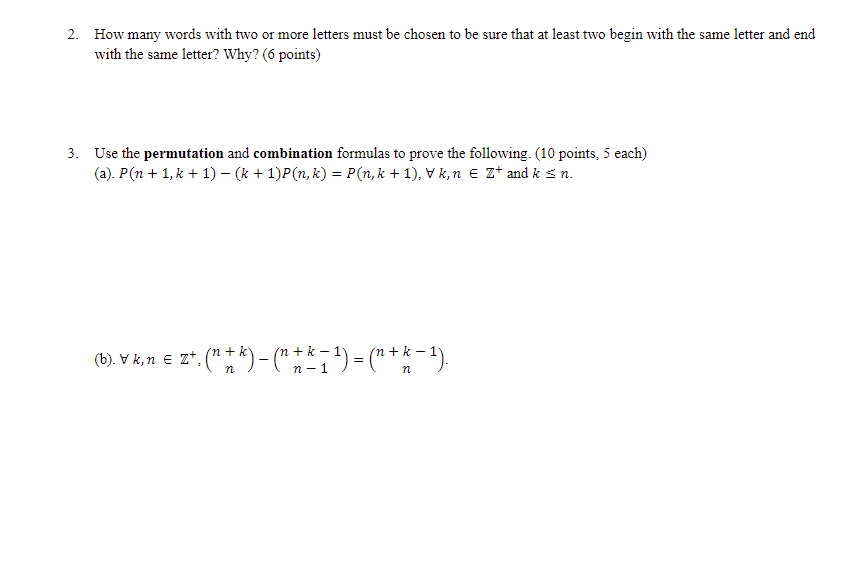 Solved 2. How many words with two or more letters must be | Chegg.com