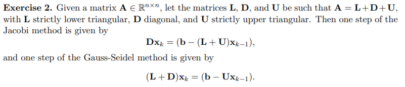 Solved Exercise 2. Given a matrix A € Rnxn, let the matrices | Chegg.com