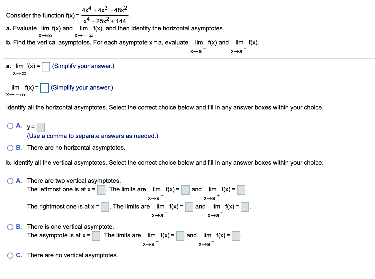 Solved 4x4 + 4x3 - 48x2 Consider the function f(x) = x4 - | Chegg.com