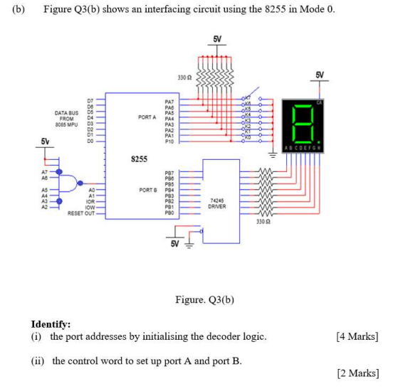 Solved (b) Figure Q3(b) shows an interfacing circuit using | Chegg.com