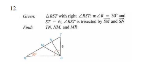 Solved RST with right ∠RST;m∠R=30∘ and ST=6;∠RST is | Chegg.com
