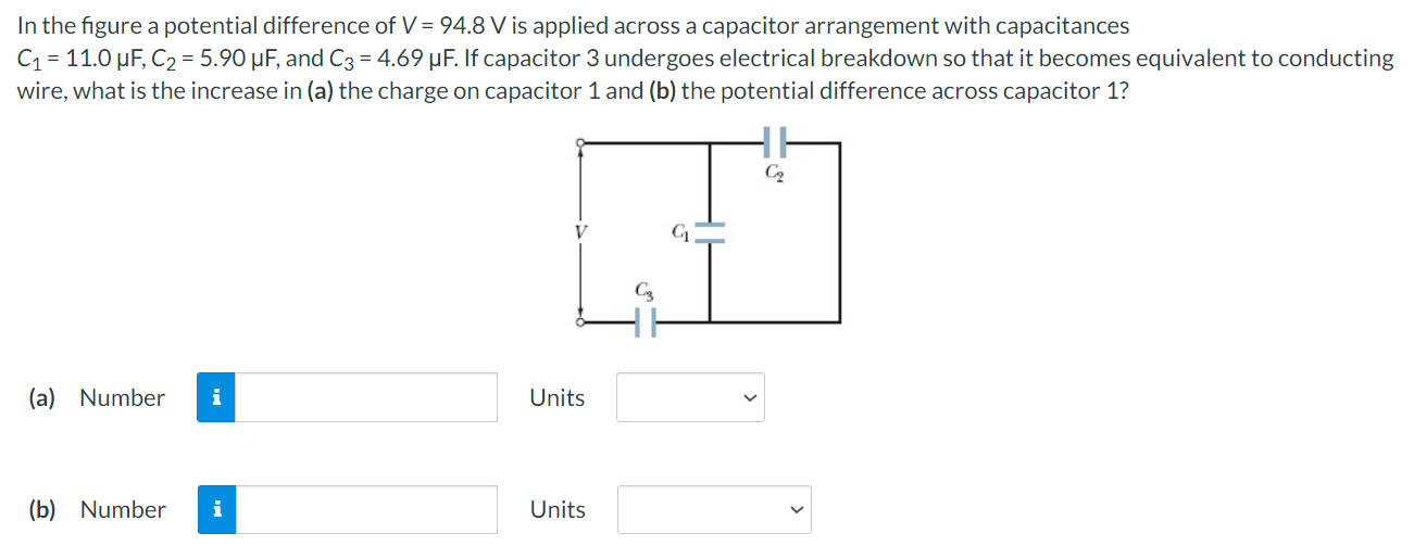 Solved In the figure a potential difference of V=94.8V ﻿is | Chegg.com