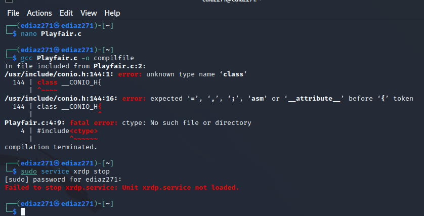 Solved Im trying to run a C code in my Kali linux Virtual | Chegg.com