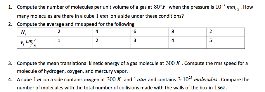 Solved ттнg - How 1. Compute the number of molecules per | Chegg.com