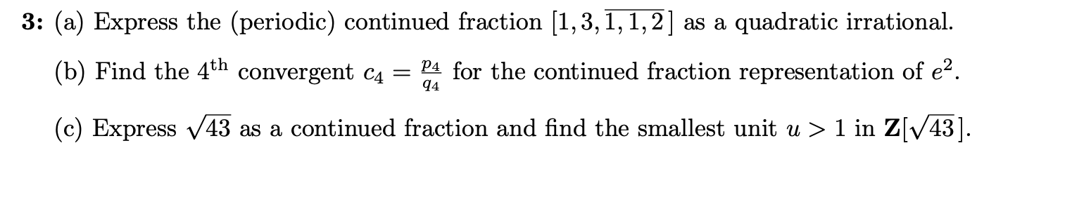 3: (a) Express the (periodic) continued fraction | Chegg.com