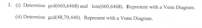 Solved 3. (i) Determine ged(660,6468) and lcm(660,6468). | Chegg.com