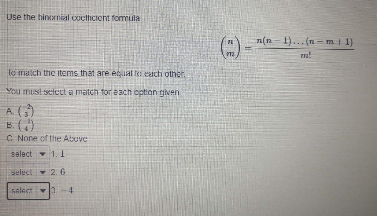 Solved Use the binomial coefficient formula n n(n − 1)... (n | Chegg.com
