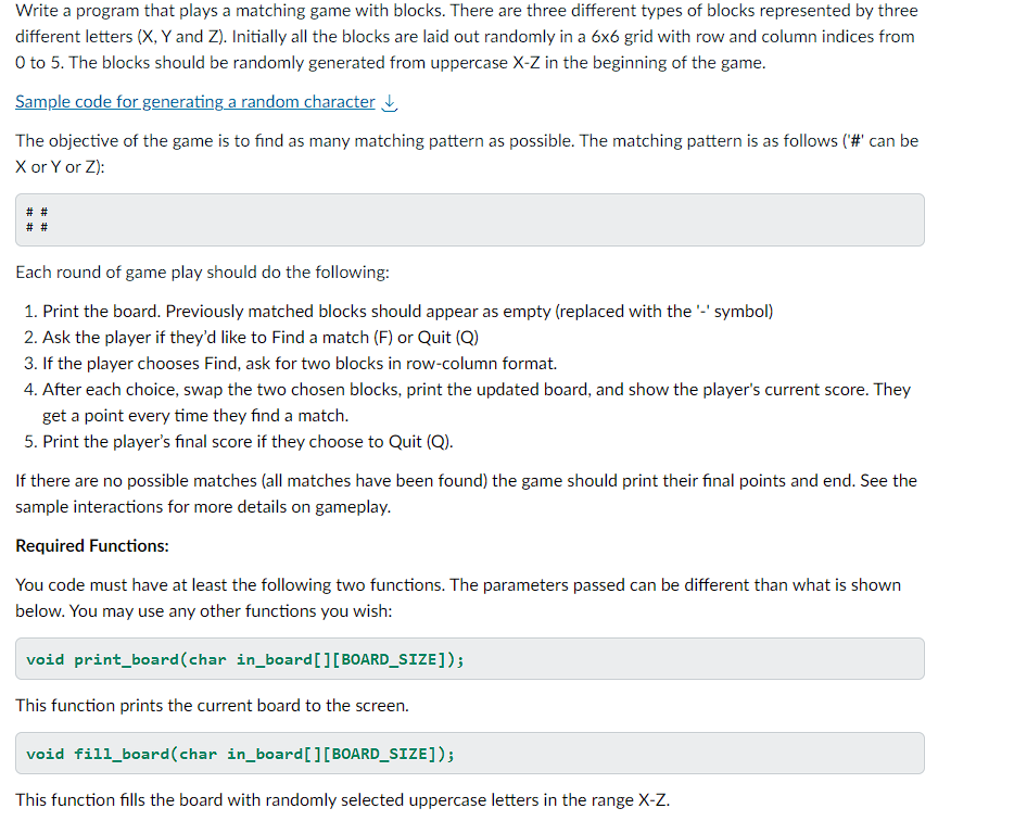 Solved Write a program that plays a matching game with | Chegg.com