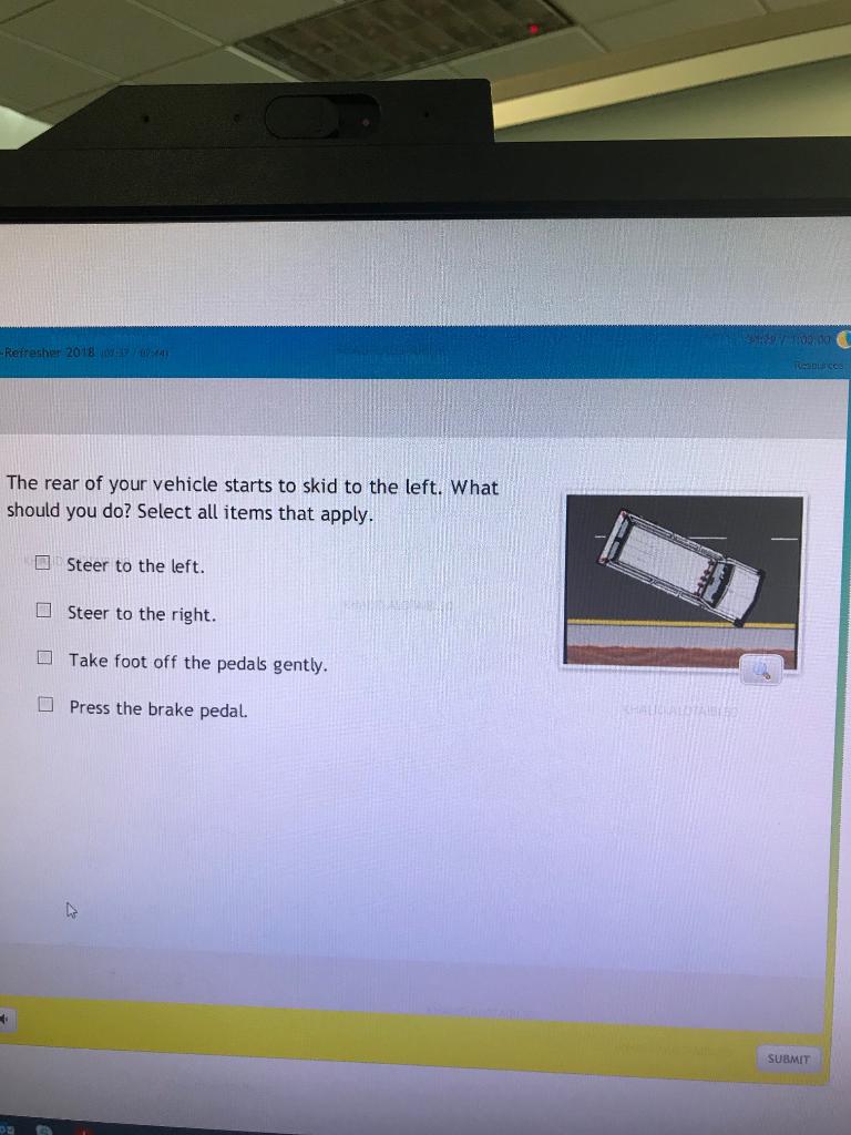 Solved R: Refresher 2018 ce The rear of your vehicle starts | Chegg.com