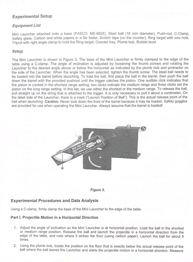 Solved Lab 111: Projectile Motion Objectives 1. To study the | Chegg.com