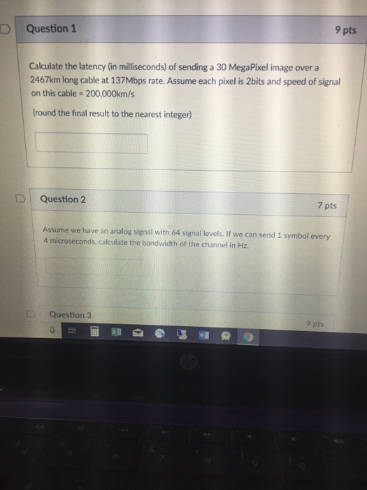 Solved D L Question 1 9 Pts Calculate The Latency In 