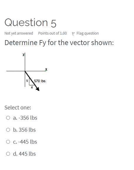 Solved Question 5 Not yet answered Points out of 1.00 P Flag | Chegg.com