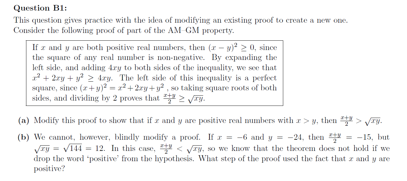 Solved Question B1: This question gives practice with the | Chegg.com