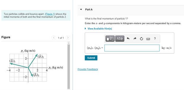 Solved Two particles collide and bounce apart. shows the | Chegg.com