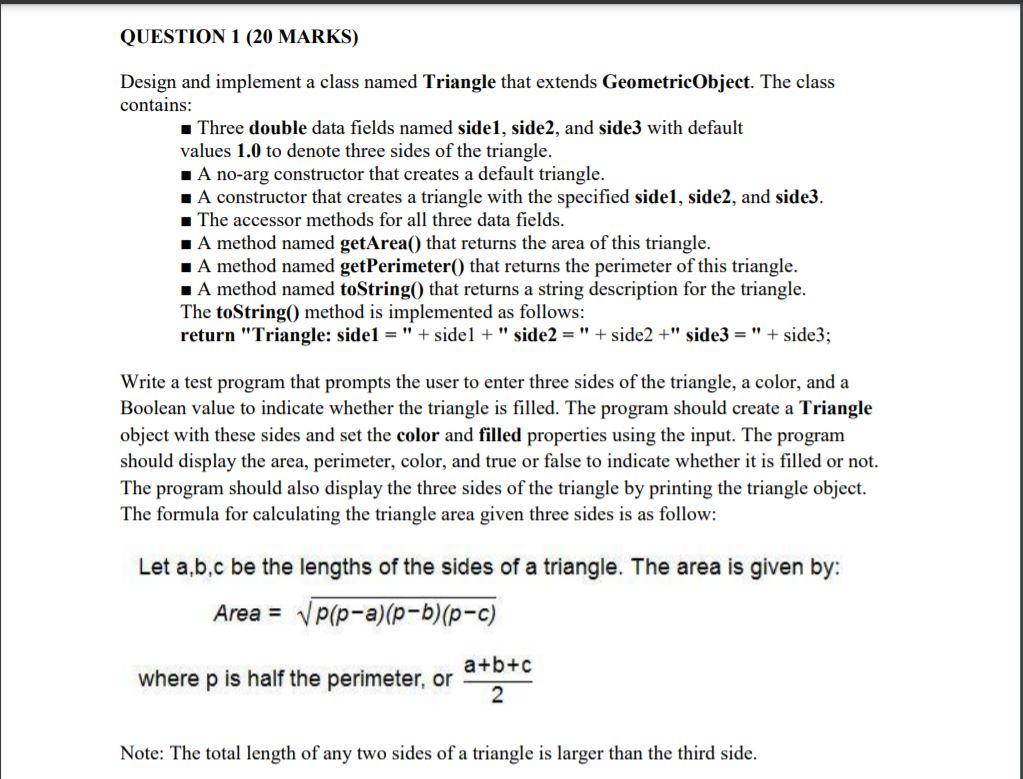 Solved QUESTION 1 (20 MARKS) Design and implement a class | Chegg.com