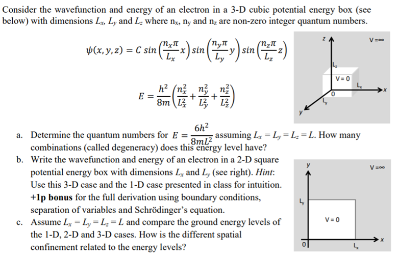 Solved Consider the wavefunction and energy of an electron | Chegg.com