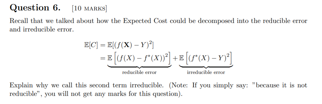 Solved Question 6. (10 MARKS] Recall that we talked about | Chegg.com